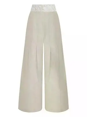 LETHICIA BRONSTEIN Lace-insert Pleated Trousers
