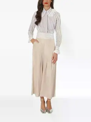 LETHICIA BRONSTEIN Lace-insert Pleated Trousers