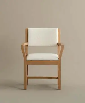 Jenni Kayne Montecito Upholstered Dining Arm Chair - Ivory,white,oak