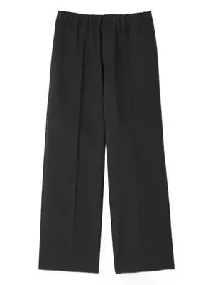 Sandro Elasticated-waist Wide-leg Trousers - Grey