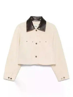 Sandro Contrasting-collar Cropped Jacket - Neutrals