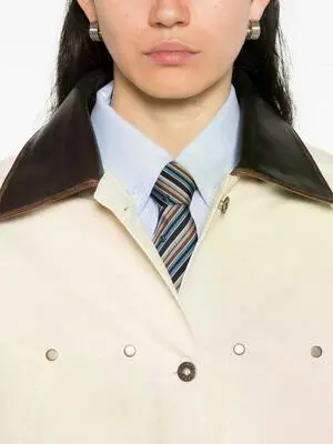 Sandro Contrasting-collar Cropped Jacket - Neutrals