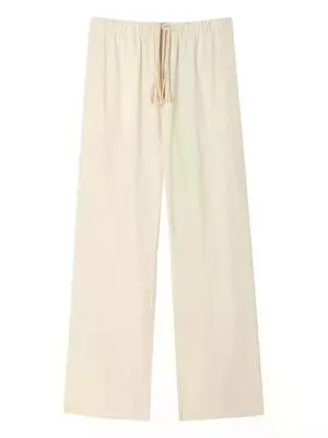 Sandro Drawstring Cotton Trousers - Neutrals