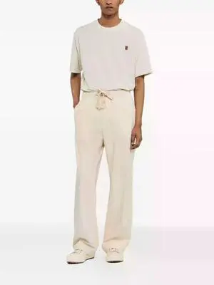 Sandro Drawstring Cotton Trousers - Neutrals