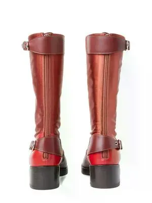 DURAZZI MILANO Satin Leather Buckle Boots