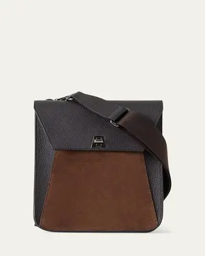 Akris Anouk Leather Messenger Crossbody Bag - Mocca