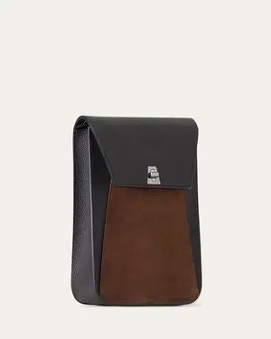 Akris Anouk Leather Messenger Crossbody Bag - Mocca