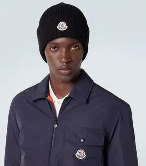 Moncler Wool And Cashmere Beanie - Black
