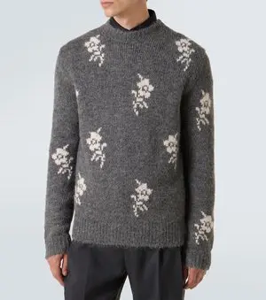 JIL SANDER Floral Intarsia Alpaca And Wool-blend Sweater