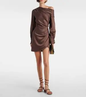 Rene Caovilla Cleo 40 Embellished Satin Sandals - Brown