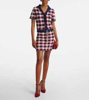Valentino Garavani Checked Cotton Miniskirt