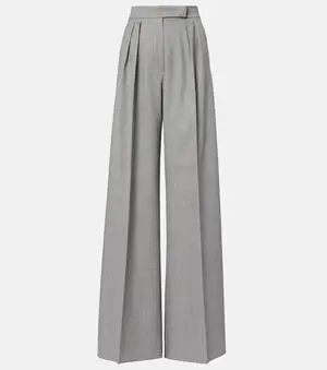 Max Mara Baden Wide-leg Virgin Wool Pants - Grey