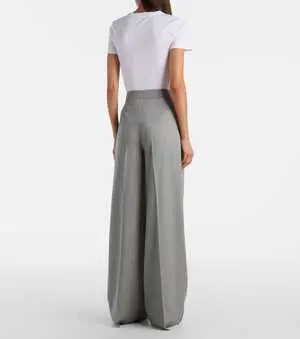 Max Mara Baden Wide-leg Virgin Wool Pants - Grey
