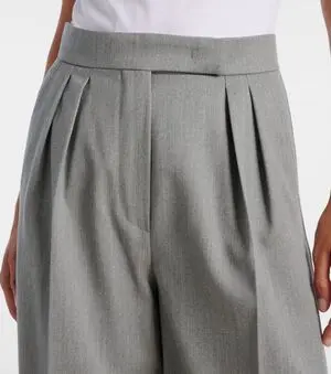 Max Mara Baden Wide-leg Virgin Wool Pants - Grey