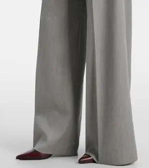 Max Mara Baden Wide-leg Virgin Wool Pants - Grey