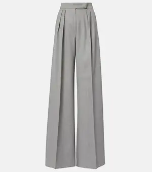 Max Mara Baden Wide-leg Virgin Wool Pants - Grey