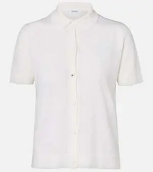 Max Mara Virgin Wool Buttoned Cardigan - White