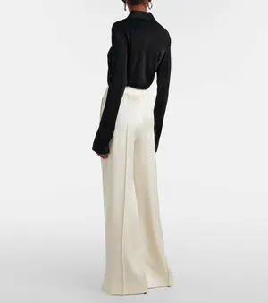 JIL SANDER Gathered Wide-leg Satin Pants