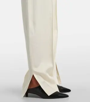 JIL SANDER Gathered Wide-leg Satin Pants