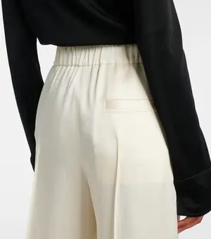 JIL SANDER Gathered Wide-leg Satin Pants