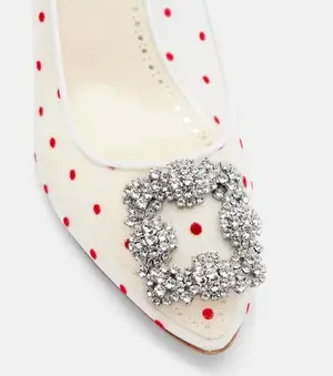 Manolo Blahnik Hangisi 90 Polka-dot Embellished Pumps - Multicoloured