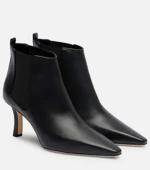 Manolo Blahnik Dildaltra 70 Leather Ankle Boots