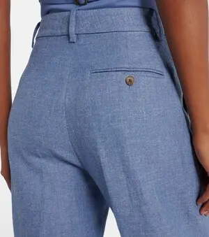Polo Ralph Lauren Linen And Cotton Twill Wide-leg Pants