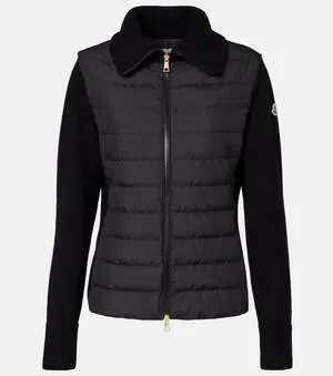 Moncler Down-paneled Virgin Wool Cardigan