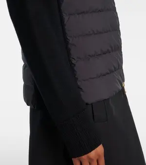 Moncler Down-paneled Virgin Wool Cardigan