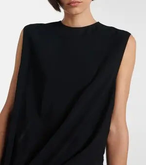 Alaïa Tie Gathered Jersey Jumpsuit - Black