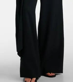 Alaïa Tie Gathered Jersey Jumpsuit - Black
