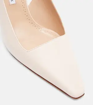 Manolo Blahnik Moiramu Leather Slingback Pumps