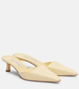 Manolo Blahnik Moiramu Leather Mules