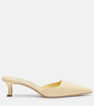 Manolo Blahnik Moiramu Leather Mules