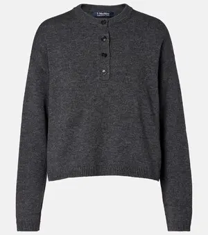 Max Mara Wool And Cashmere Buttoned Sweater - Grey