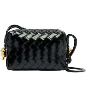 Bottega Veneta Loop Mini Leather Crossbody Bag - Black