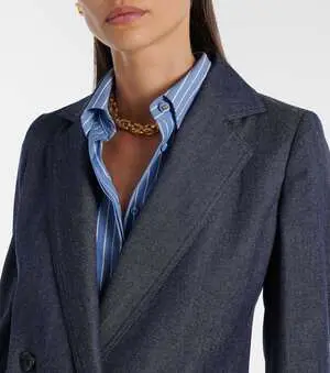 Max Mara Locarno Virgin Wool Jacket - Blue