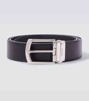 Prada Reversible Saffiano And Leather Belt - Black