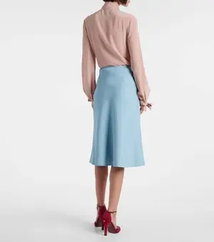 Valentino Garavani Vlogo Canvas Midi Skirt