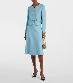 Valentino Garavani Vlogo Canvas Midi Skirt