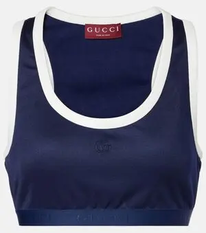 Gucci Double G Jersey Top - Blue