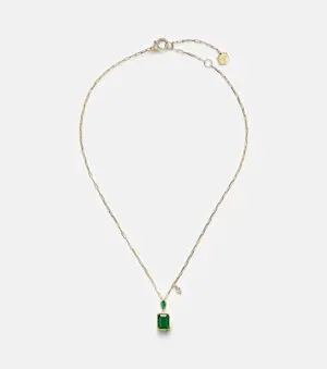 Shay Jewelry 18kt Yellow Pendant Necklace With Emeralds And Diamond - Gold