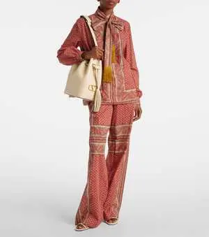 Valentino Garavani Printed Wide-leg Pants