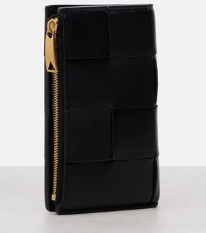 Bottega Veneta Cassette Medium Leather Bifold Wallet - Black