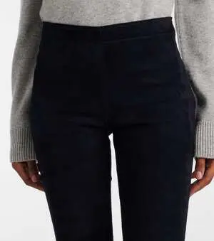 Stouls Carolyn Mid-rise Suede Leggings - Blue