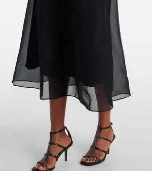 Brunello Cucinelli Silk Organza Midi Skirt