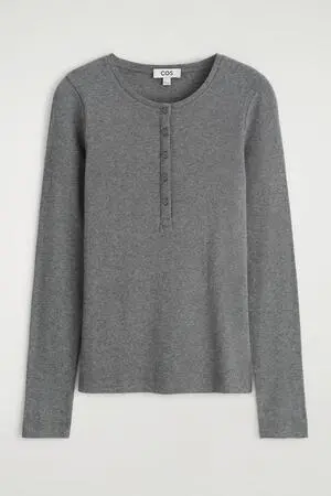 Cos Long-sleeved Henley Top