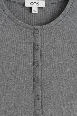 Cos Long-sleeved Henley Top