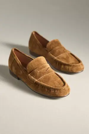 BIBI LOU Classic Ruched Loafers - Cuero Suede