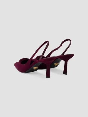 Prada Suede Slingback Pumps - Dark Red